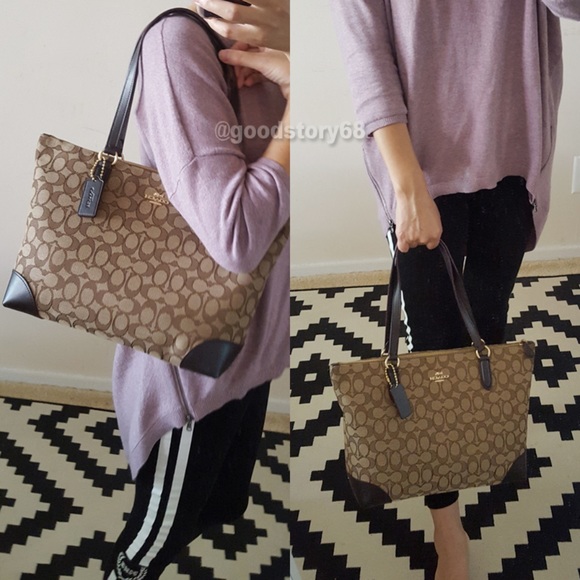Coach | Bags | Coach F29958 Signature Jacquard Zip Top Tote | Poshmark